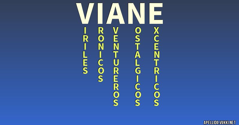 Significado del apellido viane - Significados de los apellidos