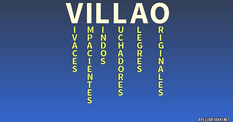 Significado del apellido villao - Significados de los apellidos