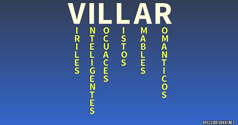 Significado del apellido villar - Significados de los apellidos