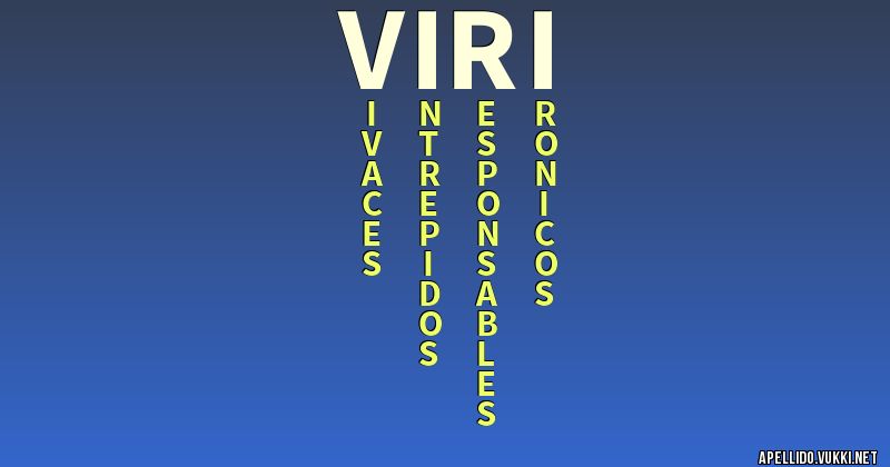 Significado del apellido viri - Significados de los apellidos