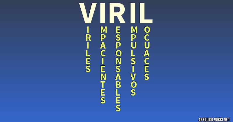 Significado del apellido viril - Significados de los apellidos