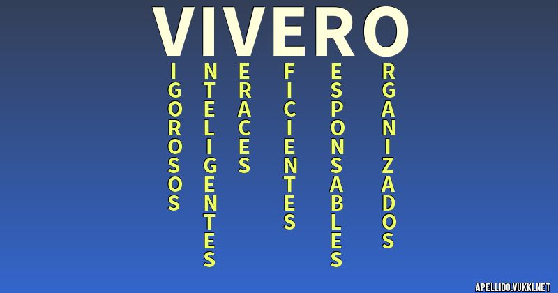 Significado del apellido vivero - Significados de los apellidos