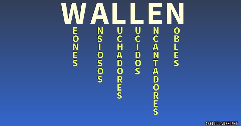 Significado del apellido wallen - Significados de los apellidos