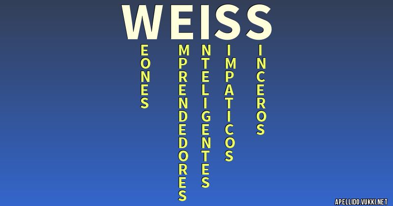 Significado del apellido weiss - Significados de los apellidos