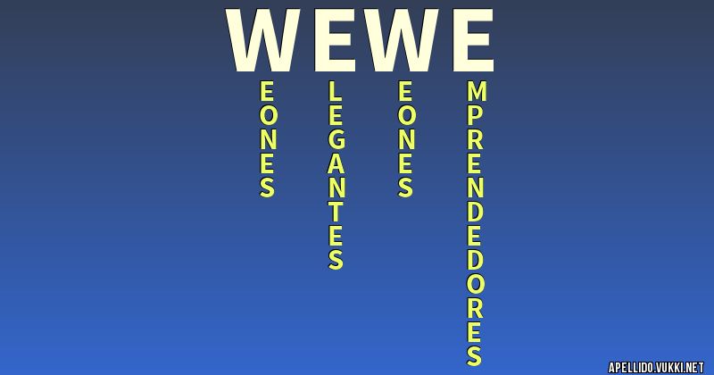Significado del apellido wewe - Significados de los apellidos
