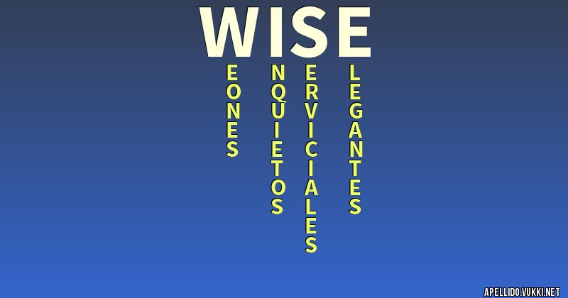 Significado del apellido wise - Significados de los apellidos