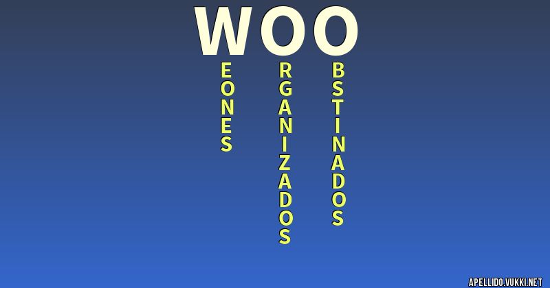 Significado del apellido woo - Significados de los apellidos
