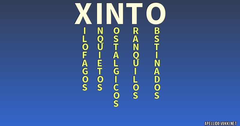 Significado del apellido xinto - Significados de los apellidos