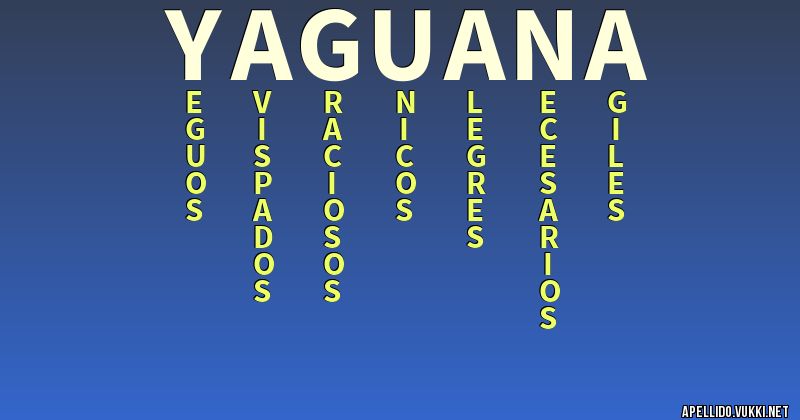 Significado del apellido yaguana - Significados de los apellidos