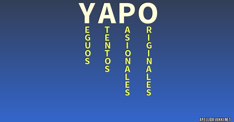 Significado del apellido yapo - Significados de los apellidos