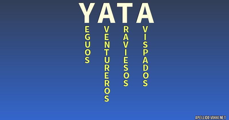 Significado del apellido yata - Significados de los apellidos