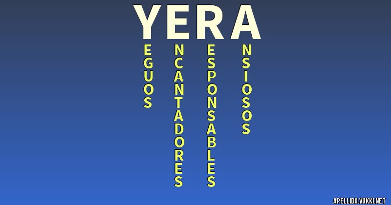 Significado del apellido yera - Significados de los apellidos
