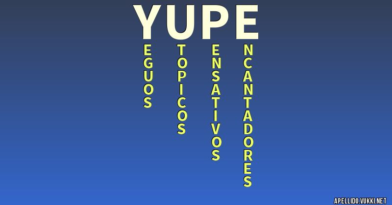 Significado del apellido yupe - Significados de los apellidos