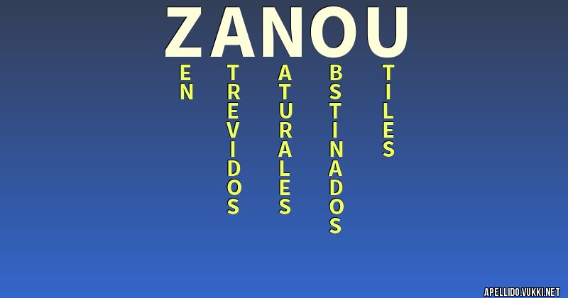Significado del apellido zanou - Significados de los apellidos