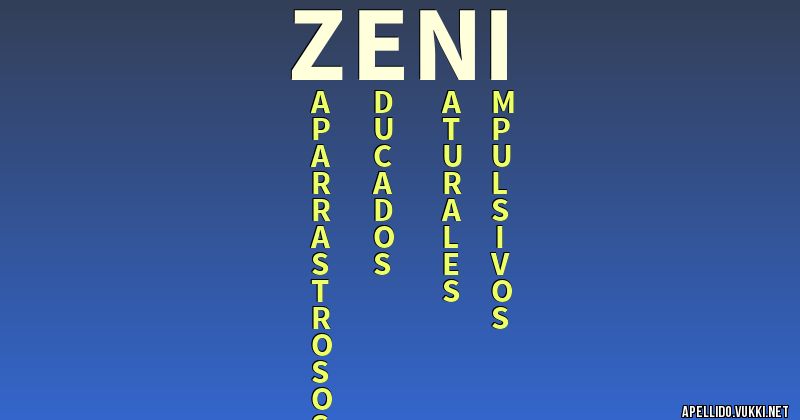 Significado del apellido zeni - Significados de los apellidos